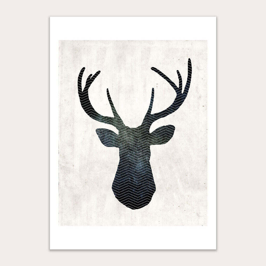 Deer Head Stag - Stencil - Κάντο Κορνίζα