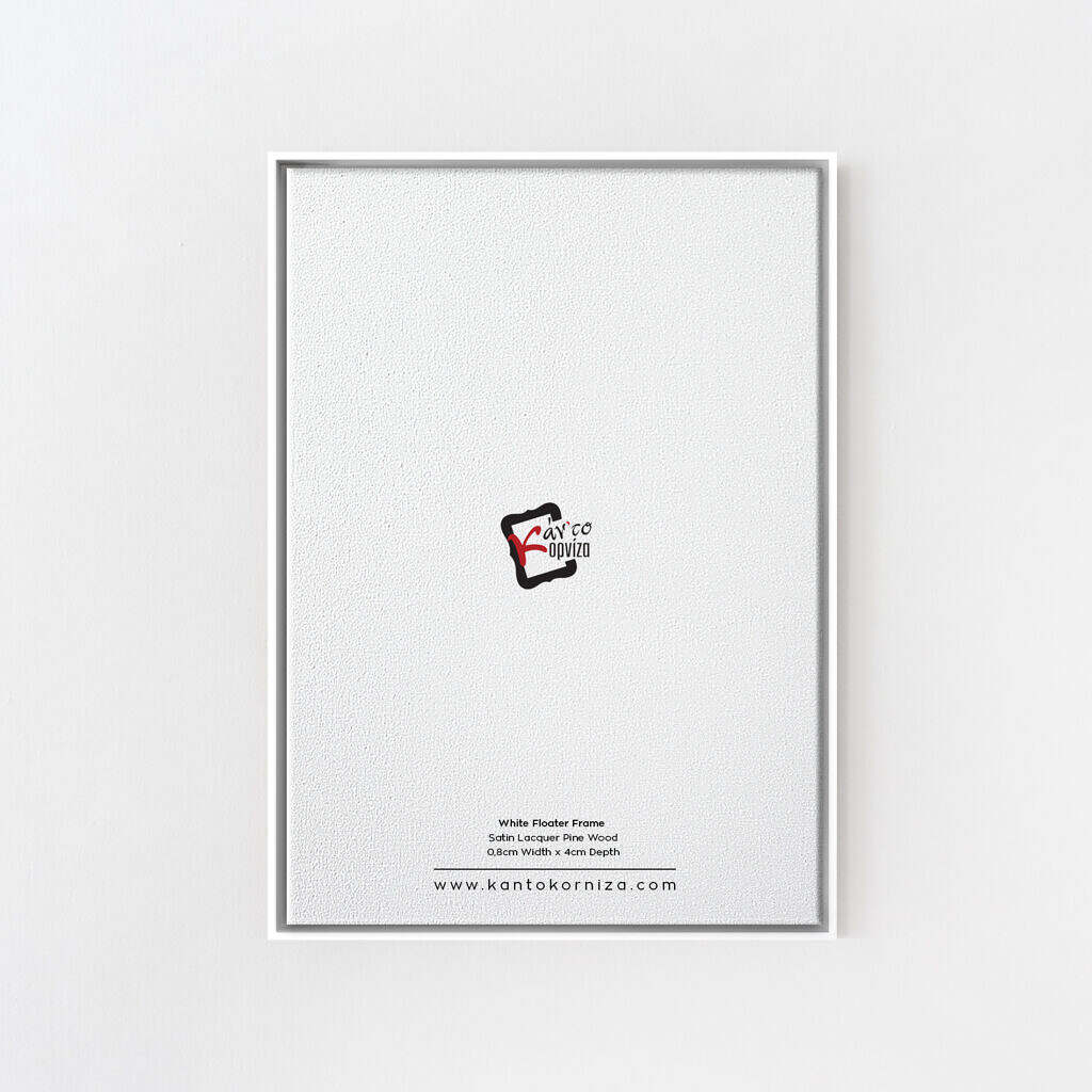 White Lacquer Floater Ready-Made Frame - Κάντο Κορνίζα