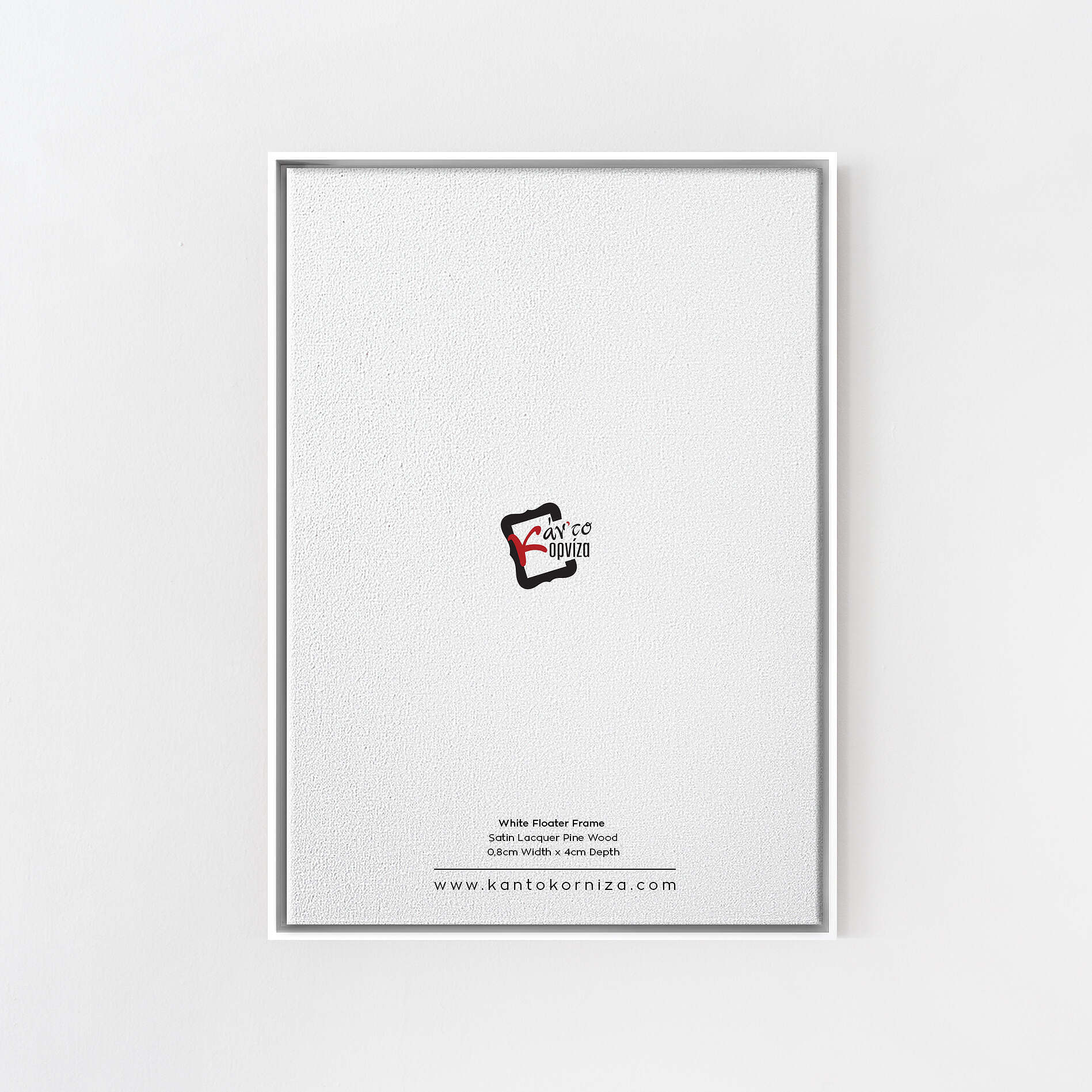 White Lacquer Floater Ready-Made Frame - Κάντο Κορνίζα