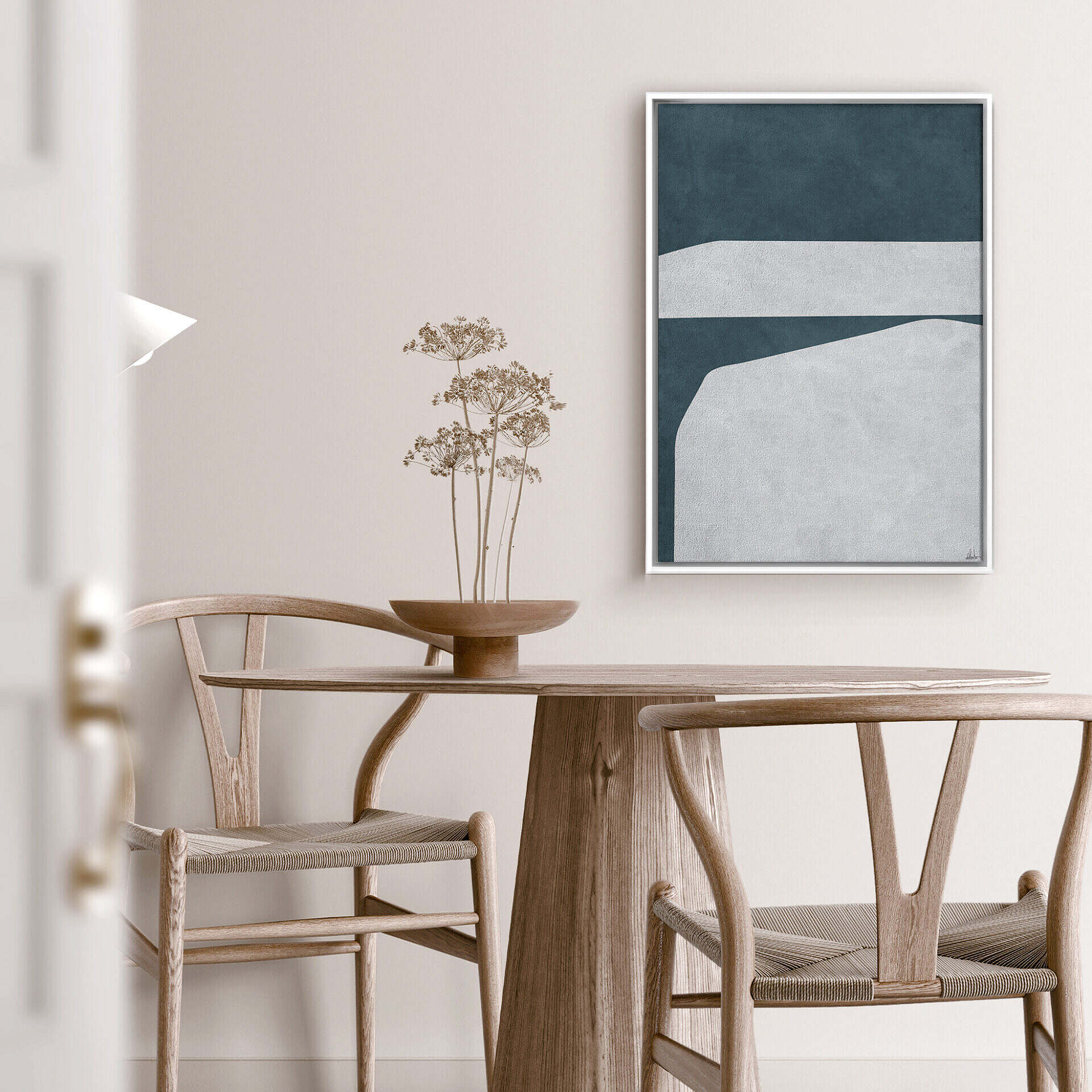 White Lacquer Floater Ready-Made Frame - Κάντο Κορνίζα